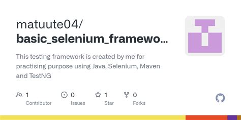 GitHub Matuute04 Basic Selenium Framework This Selenium Framework Is Created By Me For