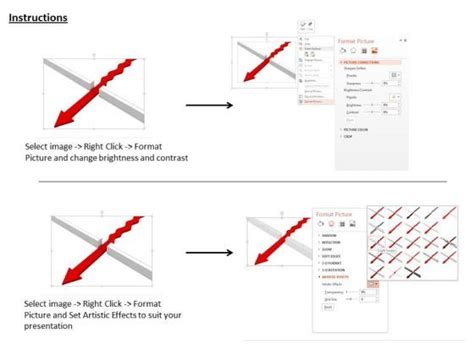 Stock Photo Red Arrow Crossing From Center Of Wall PowerPoint Slide