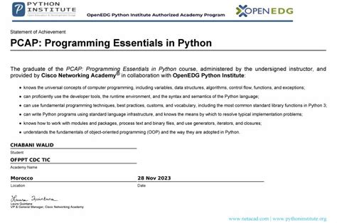 Walid Chabani On Linkedin Python Certification Cisco Programming