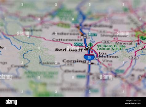 Red Bluff California Usa Shown On A Geography Map Or Road Map Stock