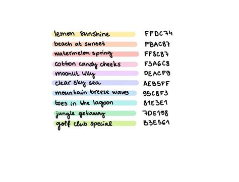HEX Set Of Bright Highlighters Enjoy HEX Codes Will Be Also In The Comments Hex Color