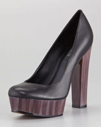 Rachel Zoe Leila Leather And Painted Heel Platform Pump ShopStyle Pumps Womens Fashion