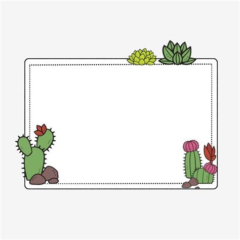 Cartoon Cactus Border