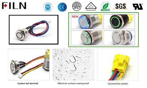 Great Push Boutton Metal MM Push Button NO NC Double Row Push Boutton Metal Switches