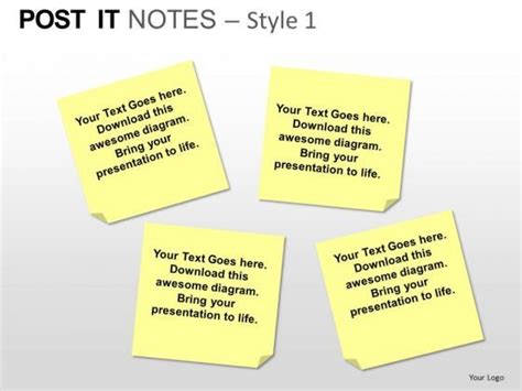 PowerPoint Designs Growth Post It Notes Ppt Slides