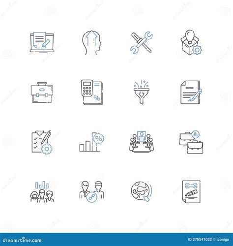 Cost Optimization Line Icons Collection Efficiency Streamlining