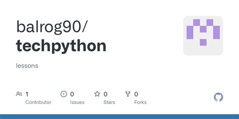 Github Balrog90techpython Lessons
