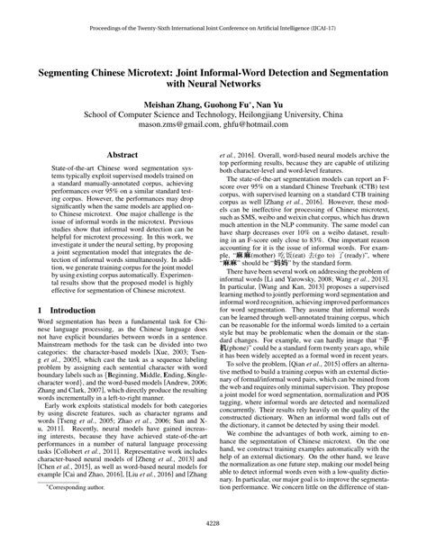 PDF Segmenting Chinese Microtext Joint Informal Word Detection And Segmentation With Neural