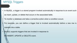 Trigger In Mysql PPT
