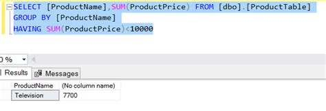 Having Clause In Sql Server And Difference Between Where Clausetsql