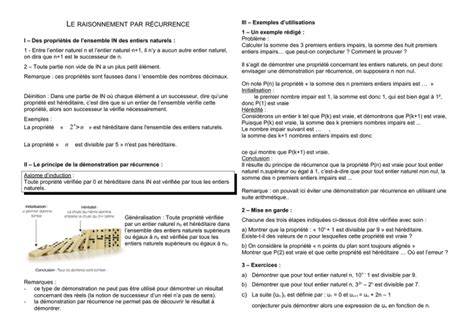 Le Raisonnement Par RÉcurrence