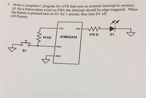 Solved Write A Complete C Program For Avr That Uses An
