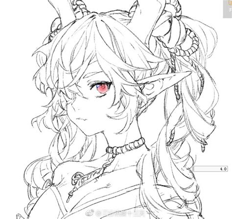 超好看的日系插画动漫人物高清线稿,临摹材资料 56 超好看的日系插画动漫人物高清线稿,临摹材资料 56