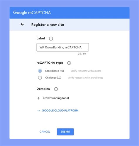 Documention How To Create ReCAPTCHA Keys