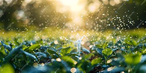 Efficient Water Use In Agriculture Through Precision Irrigation Systems Benefits Crops Concept