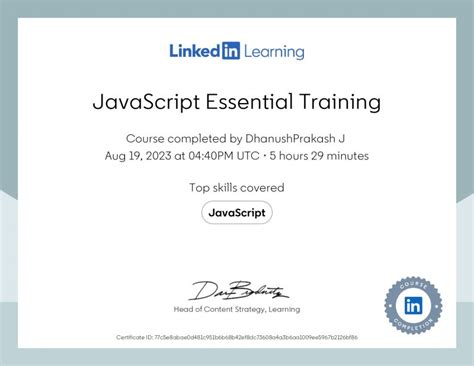 Dhanushprakash J On Linkedin Javascript Webdevelopment Learningjourney Linkedinlearning