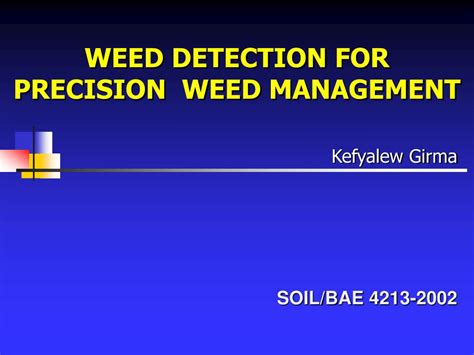 ppt weed detection for precision weed management powerpoint