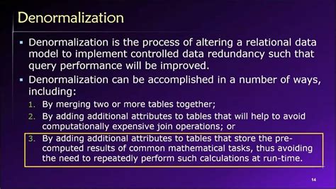 Topic 05 Part 03 Denormalization Youtube