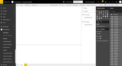 solved how to make powerbi gets dates in a row instead of