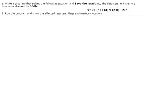 Solved 1 Write A Program That Solves The Following Equation