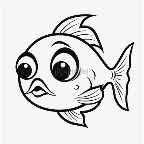 卡通着色表轮廓素描画的鱼 向量素材图片免费下载 千库网