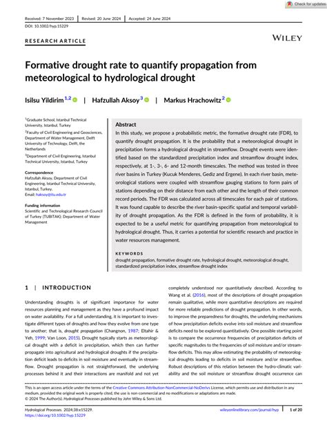Pdf Formative Drought Rate To Quantify Propagation From