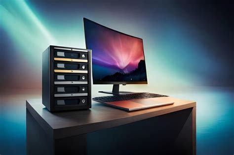 Premium Photo Computer Device With Peripheral Devices