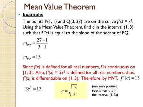 Ppt 4 2 Mean Value Theorem And Rolles Theorem Powerpoint Presentation