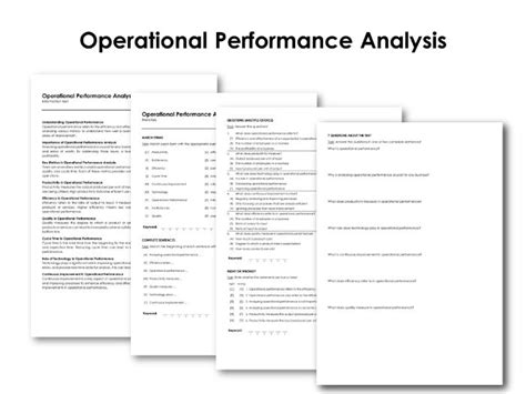 Operational Performance Analysis Teaching Resources