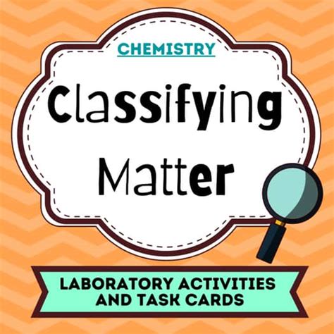 Classifying Matter Printable Task Cards Pure Substances And Mixtures
