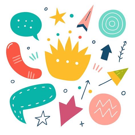 Colorful Abstract Shapes Symbols For Design Premium Ai Generated Vector