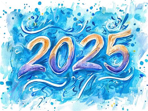 2025 아름다운 수채화 글자 배경