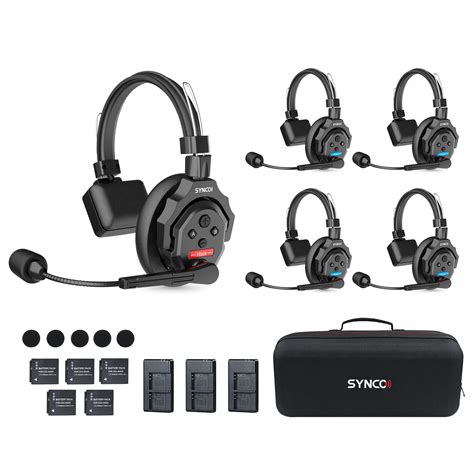 Synco Xtalk X5 Wireless Intercom Headset System 2 4ghz Full Duplex Wireless Headset
