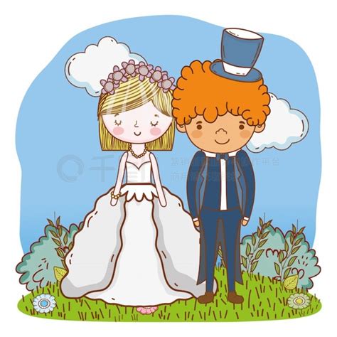 婚礼免抠元素 婚礼情侣可爱卡通 素材免费下载 626像素 Ai格式 编号66751535 千图网