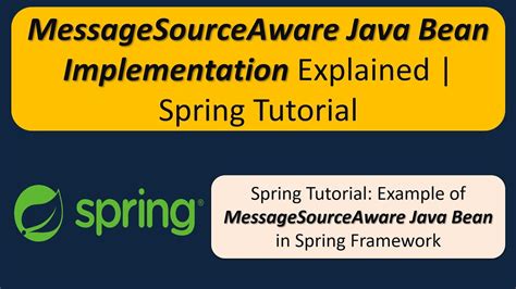 Messagesourceaware Java Bean Implementation Explained Spring Tutorial