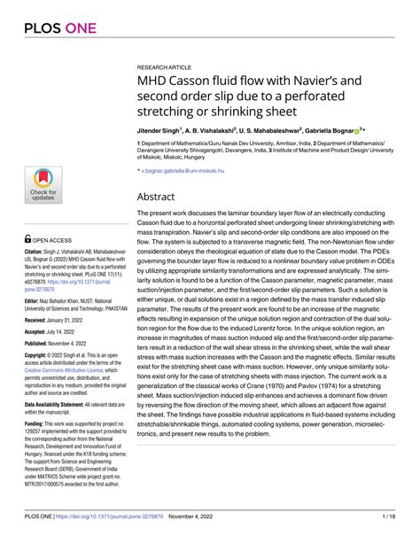 Pdf Mhd Casson Fluid Flow With Naviers And Second Order Slip Due To