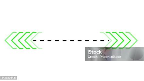 흰색 점선 모션 그래픽으로 구분된 두 개의 빨간색 화살표입니다 폭 길이 등을 표시하는 데 사용할 수 있습니다 3차원 형태에 대한 스톡 벡터 아트 및 기타 이미지 Istock