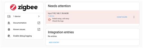 zigbee ha failed setup but is working zigbee home assistant