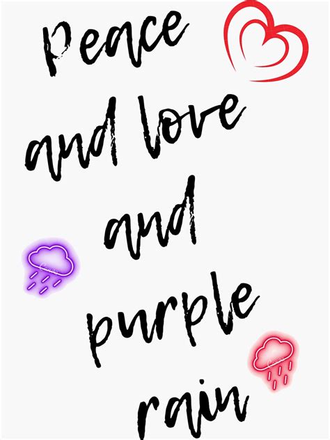 Peace And Love And Purple Rain Sticker By Nissostore Redbubble