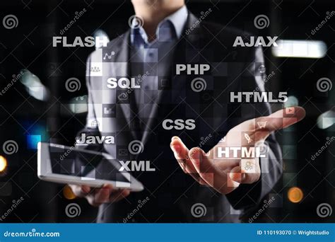 web development programming internet and technology concept stock