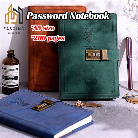 SGA5 Retro Password Notebook With Lock Thickened Diary Notepad Hand Ledger Notebook With Gift