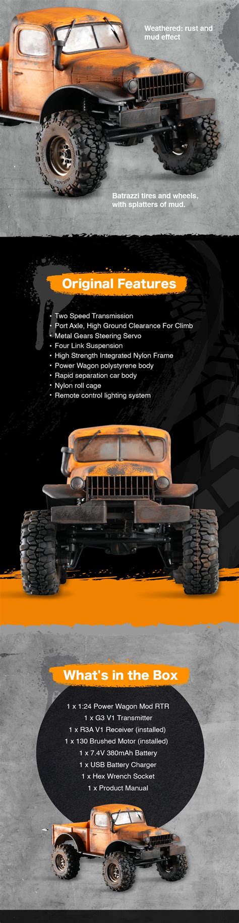 Fairrc Fcx24 Power Wagon Rusted Pumpkin Mod V2 Rtr