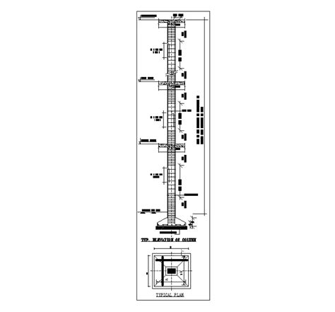 Column Detail Provided In This Autocad Drawing File The Column Section