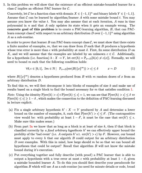 In This Problem We Will Show That The Existence Of An