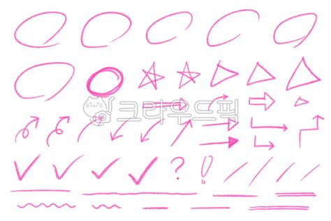 Png 색연필 채점 시험 화살표 사진 이미지 일러스트 캘리그라피 Yolk작가