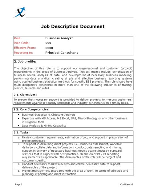 Sample Jd Business Analyst Pdf Business Intelligence Intelligence Analysis