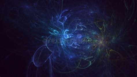 Illustration Of 3d Rendering Abstract Colorful Fractal Light Background Stock Illustration