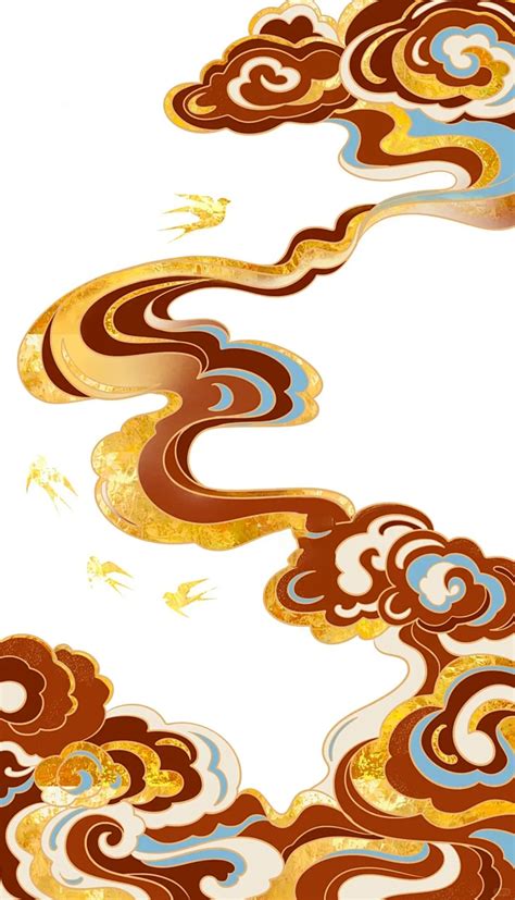 敦煌烫金祥云纹 花瓣网
