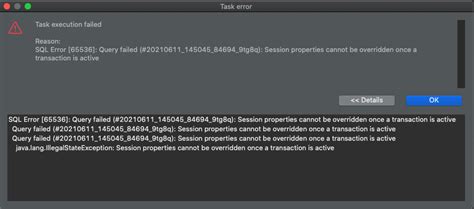 Session Properties Cannot Be Overridden Once A Transaction Is Active · Issue 12445 · Dbeaver