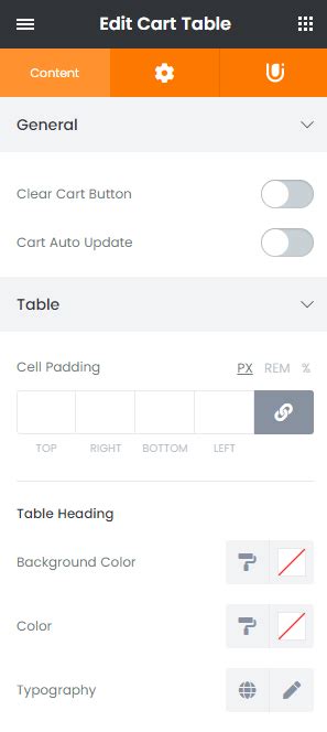 Cart Table Element Documentation